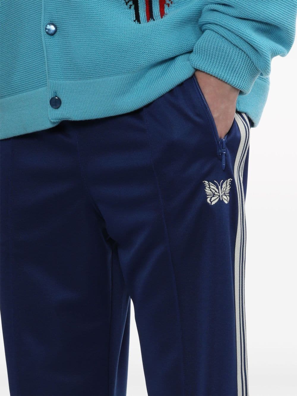 NEEDLES - Narrow Track Pant Poly Smooth Royal – Anrosa Store